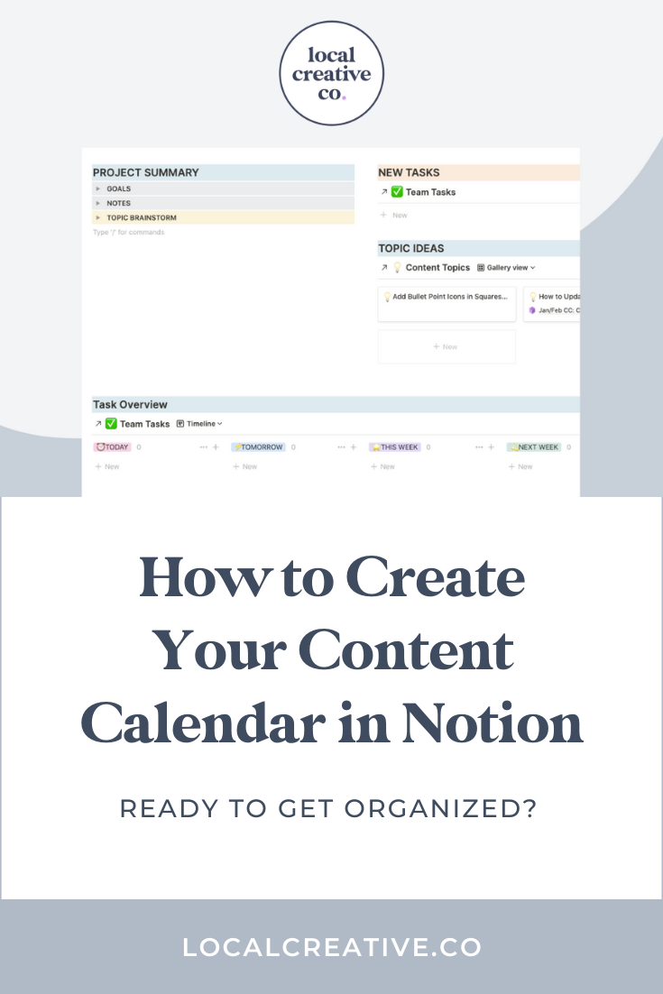 How To Create Your Monthly Content Calendar In Notion Local Creative