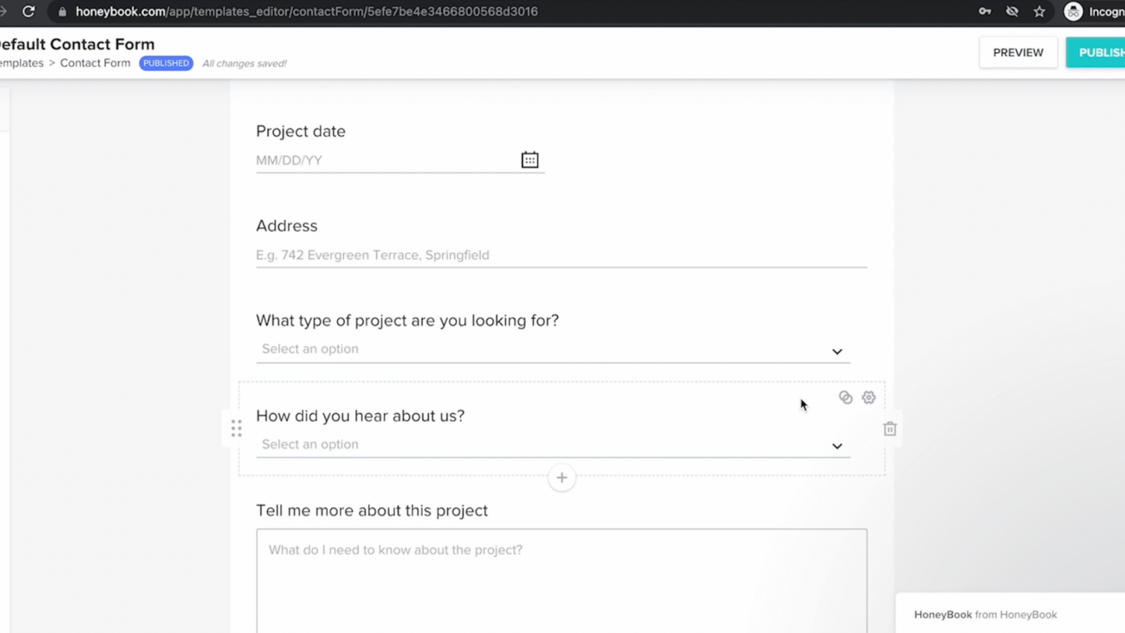 How To Embed A Honeybook Contact Form On Your Website Local Creative Co