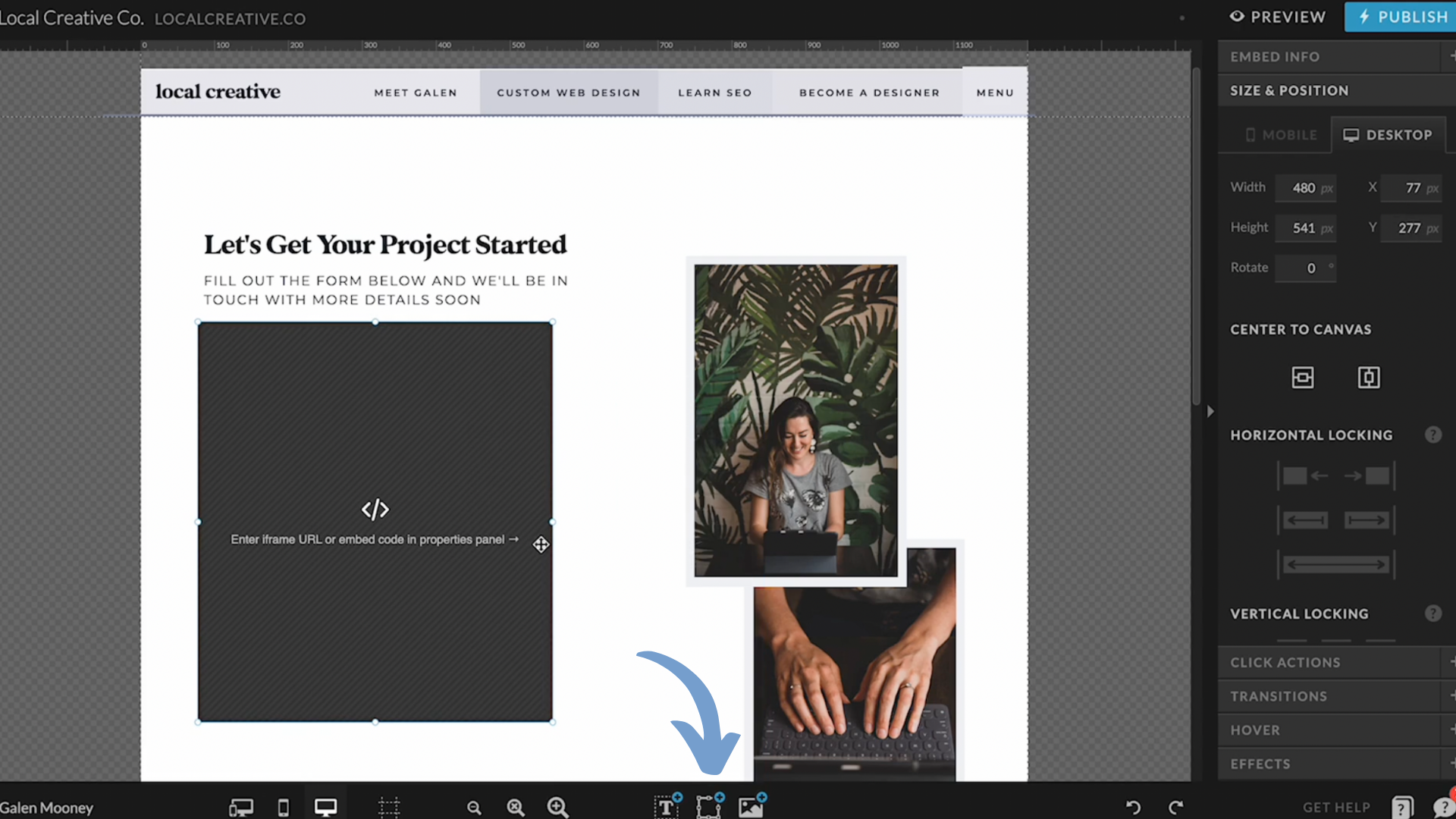 How to Embed A Honeybook Contact Form On Your Website | Local Creative Co